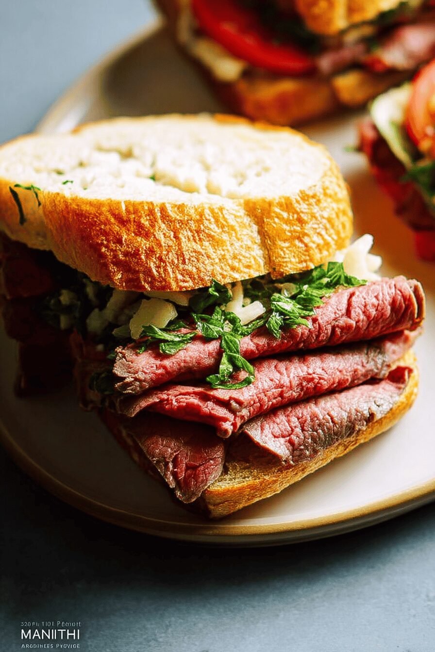 Roast Beef Toast Stack Recipe With Steak And Shrimp Flavor