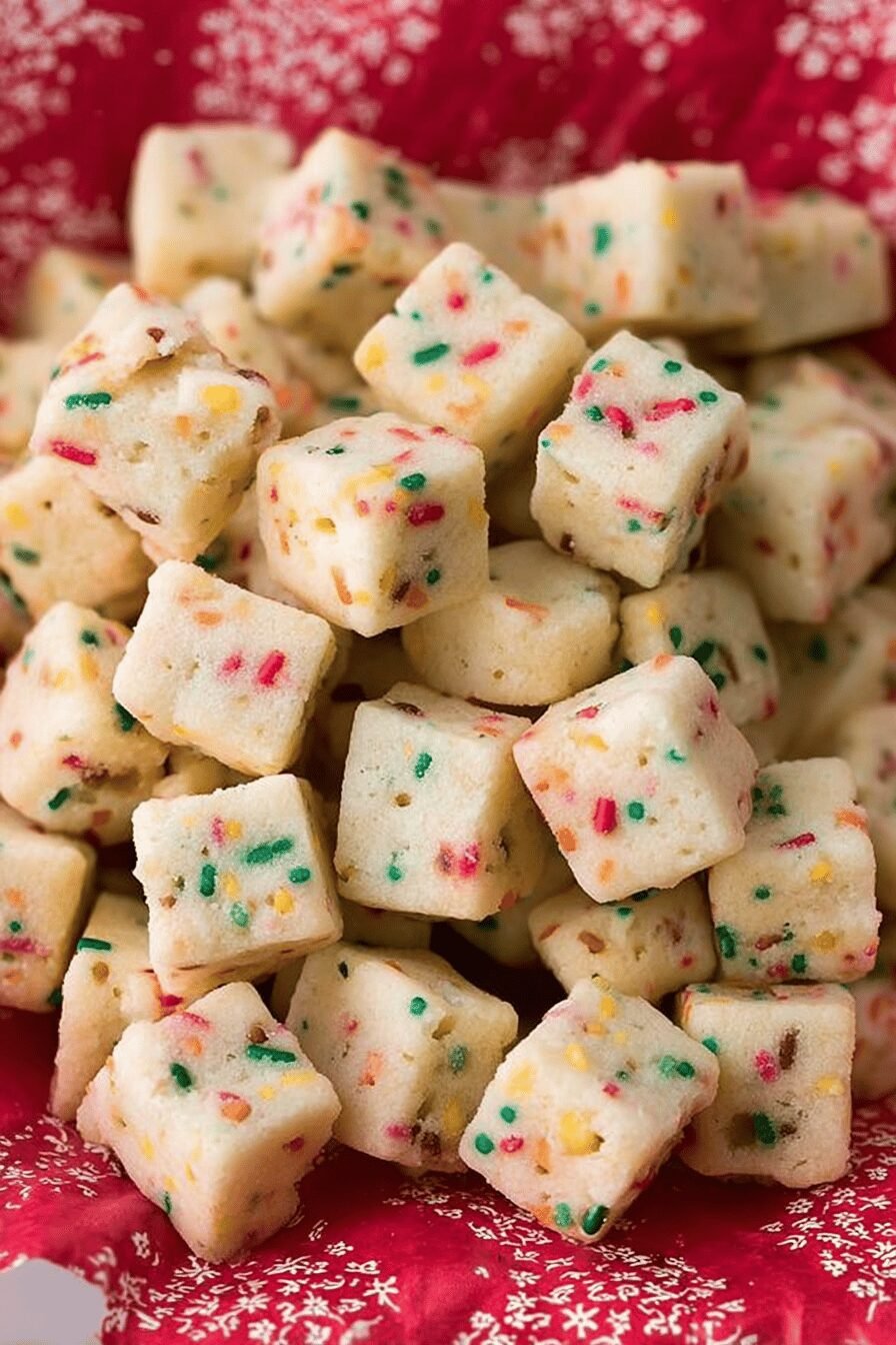 Funfetti Shortbread Bites Recipe With Colorful Sprinkles