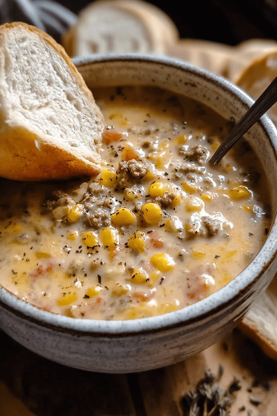 Cheeseburger Chowder Recipe With Creamy Cheese And Beef