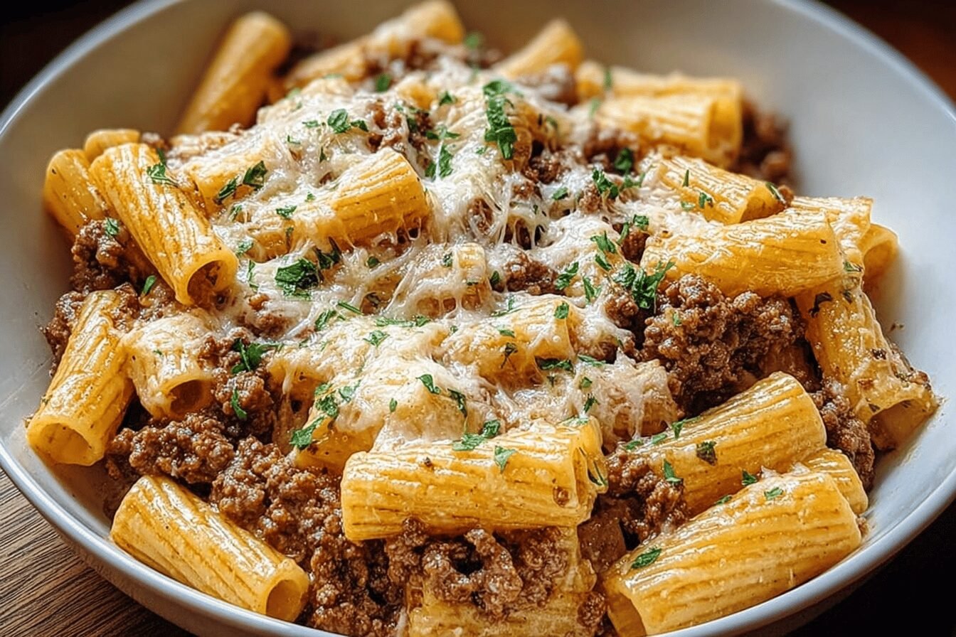 Creamy Parmesan Beef Rigatoni Recipe With Rich Italian Taste