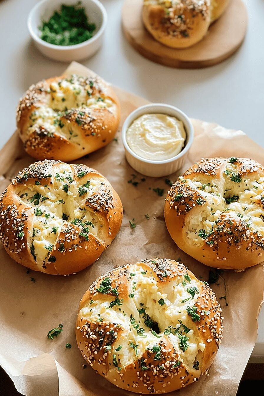 Cream Cheese Stuffed Garlic Bagels Recipes With Savory Fillings