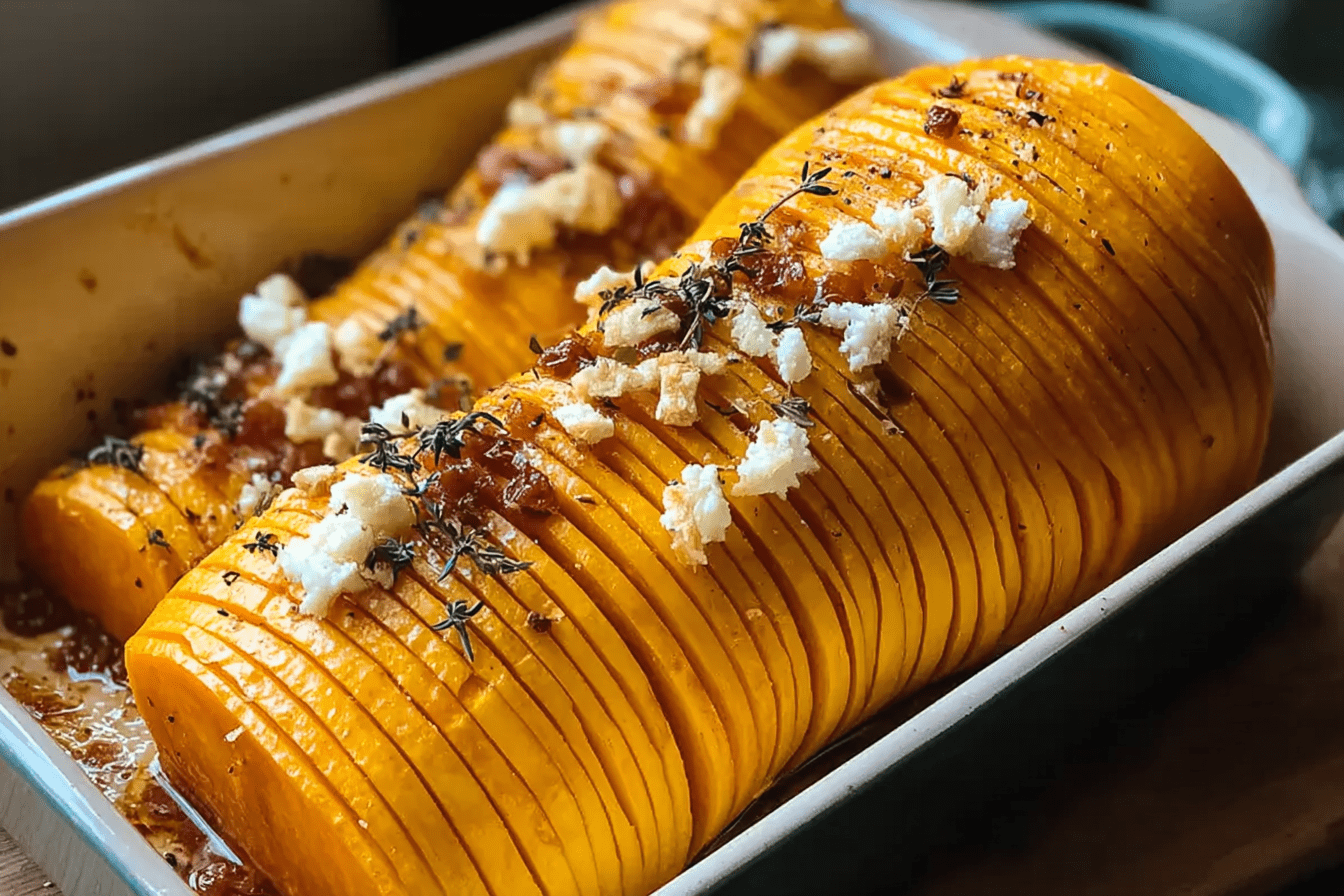 Hasselback Butternut Squash Recipe With Sage Butter And Crispy Prosciutto