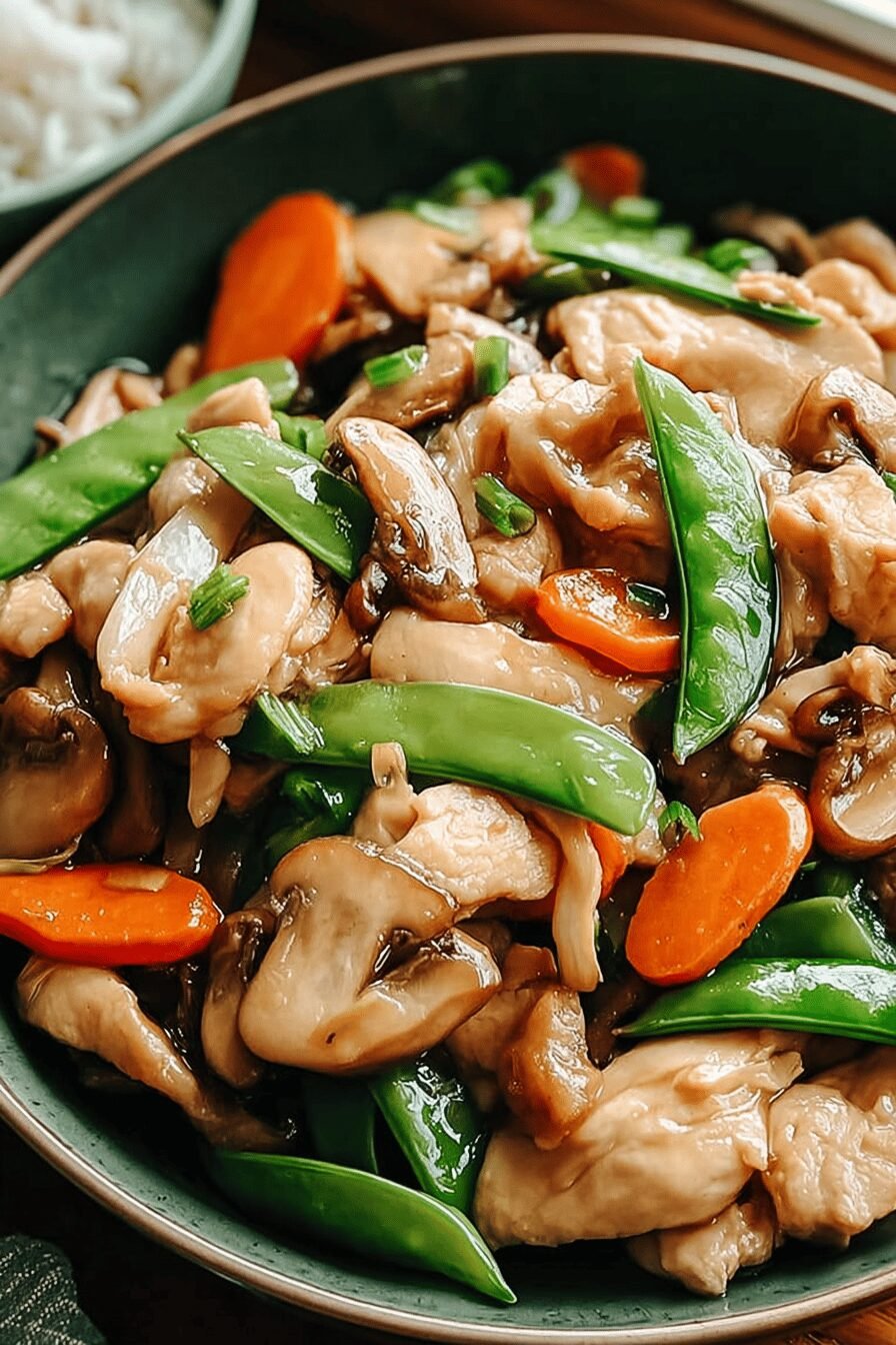 Moo Goo Gai Pan Recipe With Tender Chicken And Mushrooms