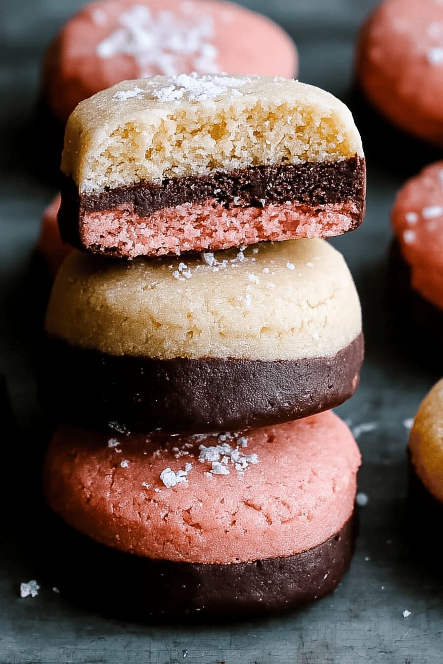 Neapolitan Cookies Recipe With Chocolate Vanilla Strawberry Layers