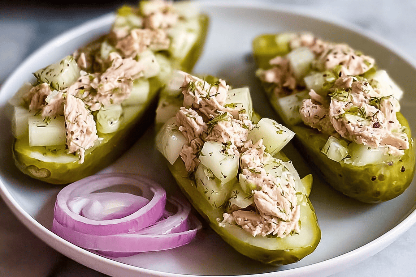 Tuna Pickle Boats Recipe For A Tangy Snack In Minutes