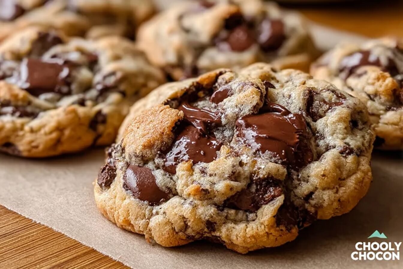 Gooey Chocolate Chip Cookies With Soft Centers And Rich Flavor