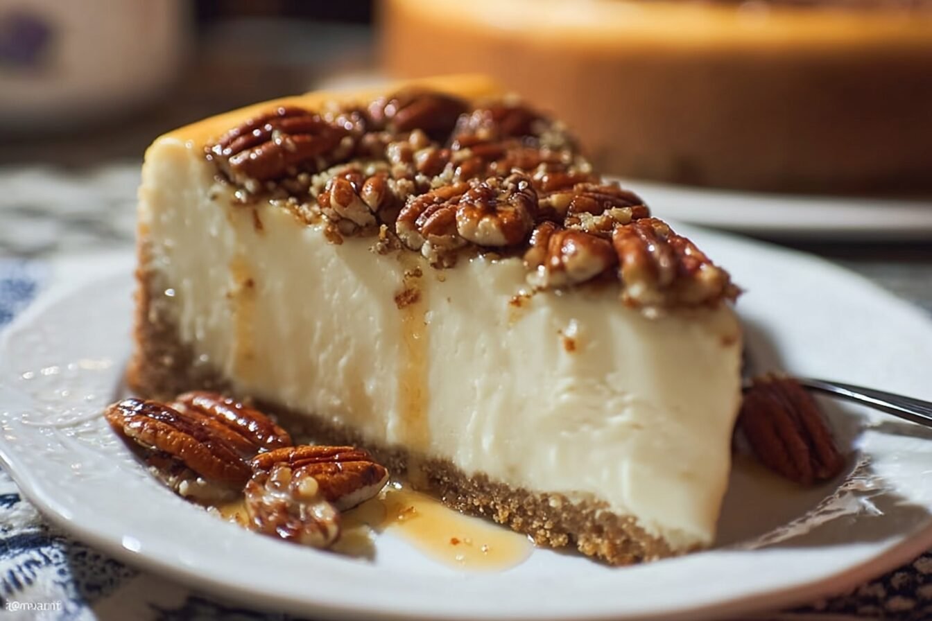 Butter Pecan Cheesecake With Browned Butter Swirl And Crust