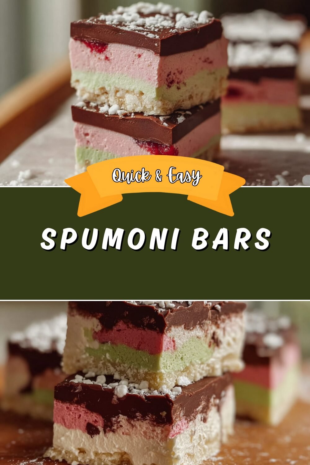 Spumoni Bars Recipe Easy Neapolitan Ice Cream Squares
