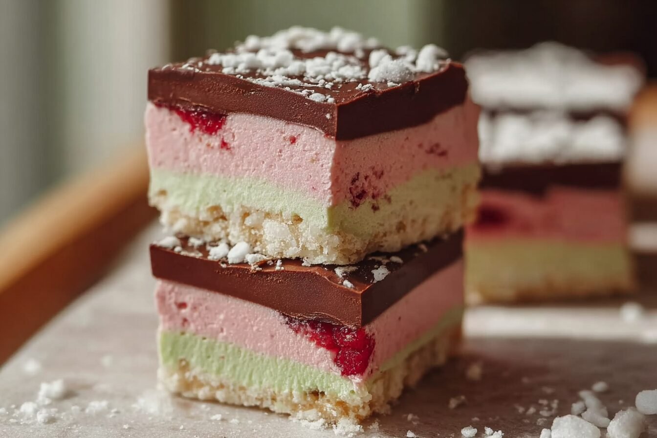Spumoni Bars Recipe Easy Neapolitan Ice Cream Squares