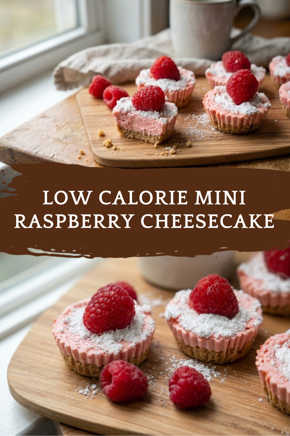 Low Calorie Mini Raspberry White Chocolate Cheesecake