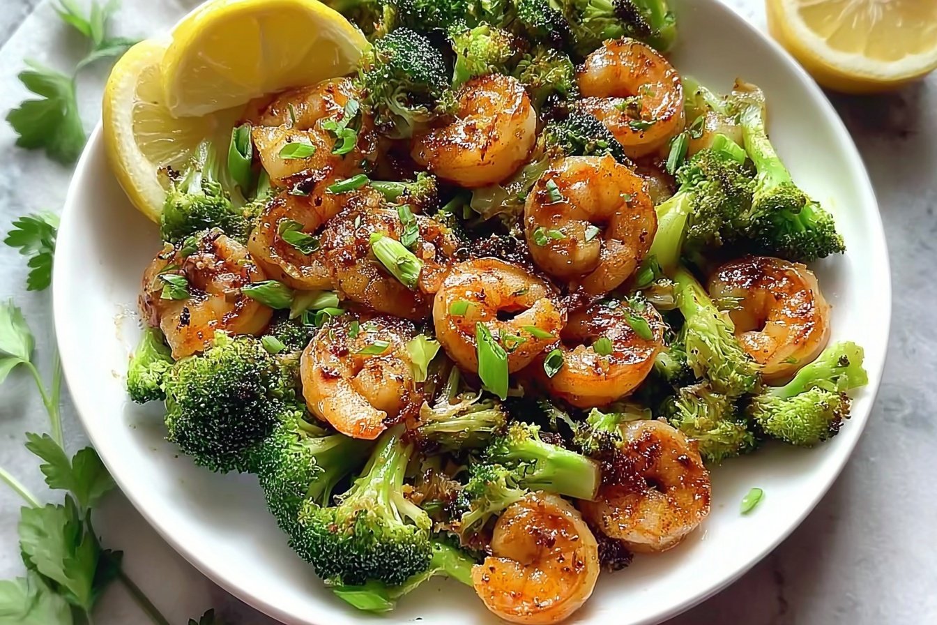 Simple Garlic Butter Shrimp With Broccoli Skillet Recipe